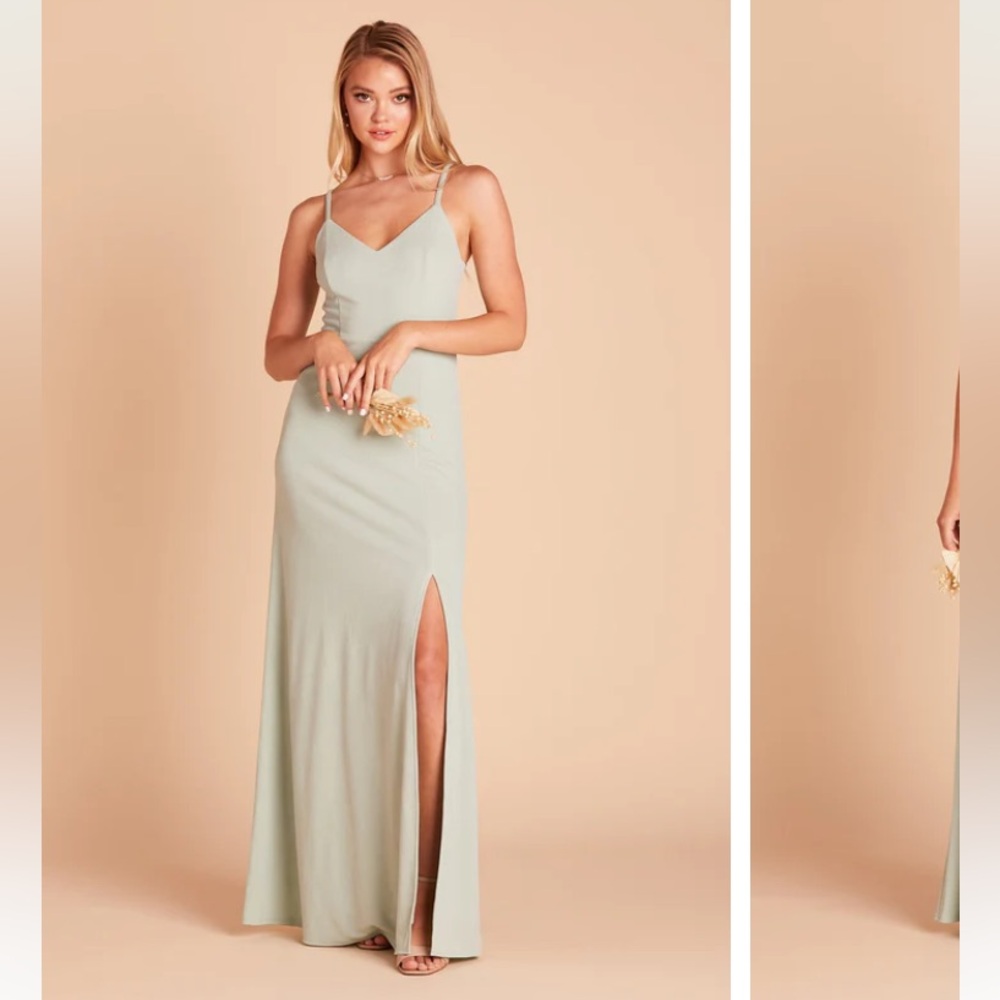 Hemmed Birdy Grey Jay Sage Green Bridesmaid Dress (He… - Gem